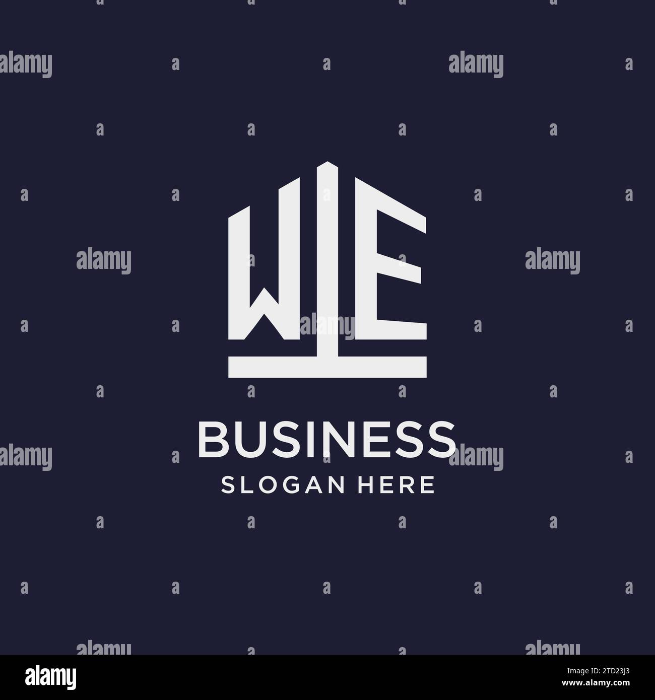 WE initial monogram logo design with pentagon shape style design ideas ...