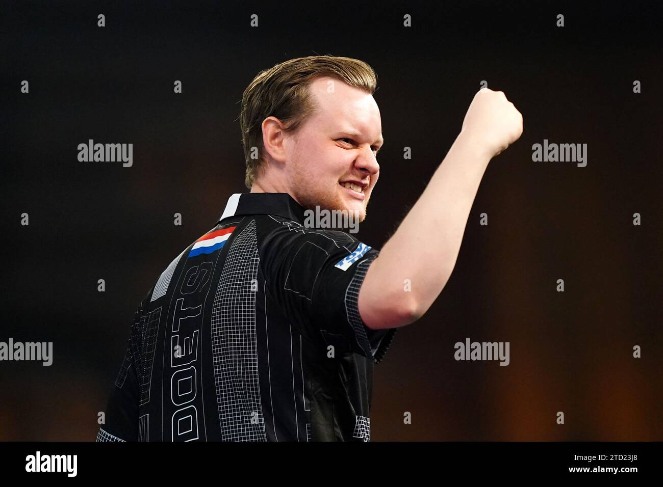 Kevin Doets celebrates after playing Stowe Buntz (not pictured) on day ...
