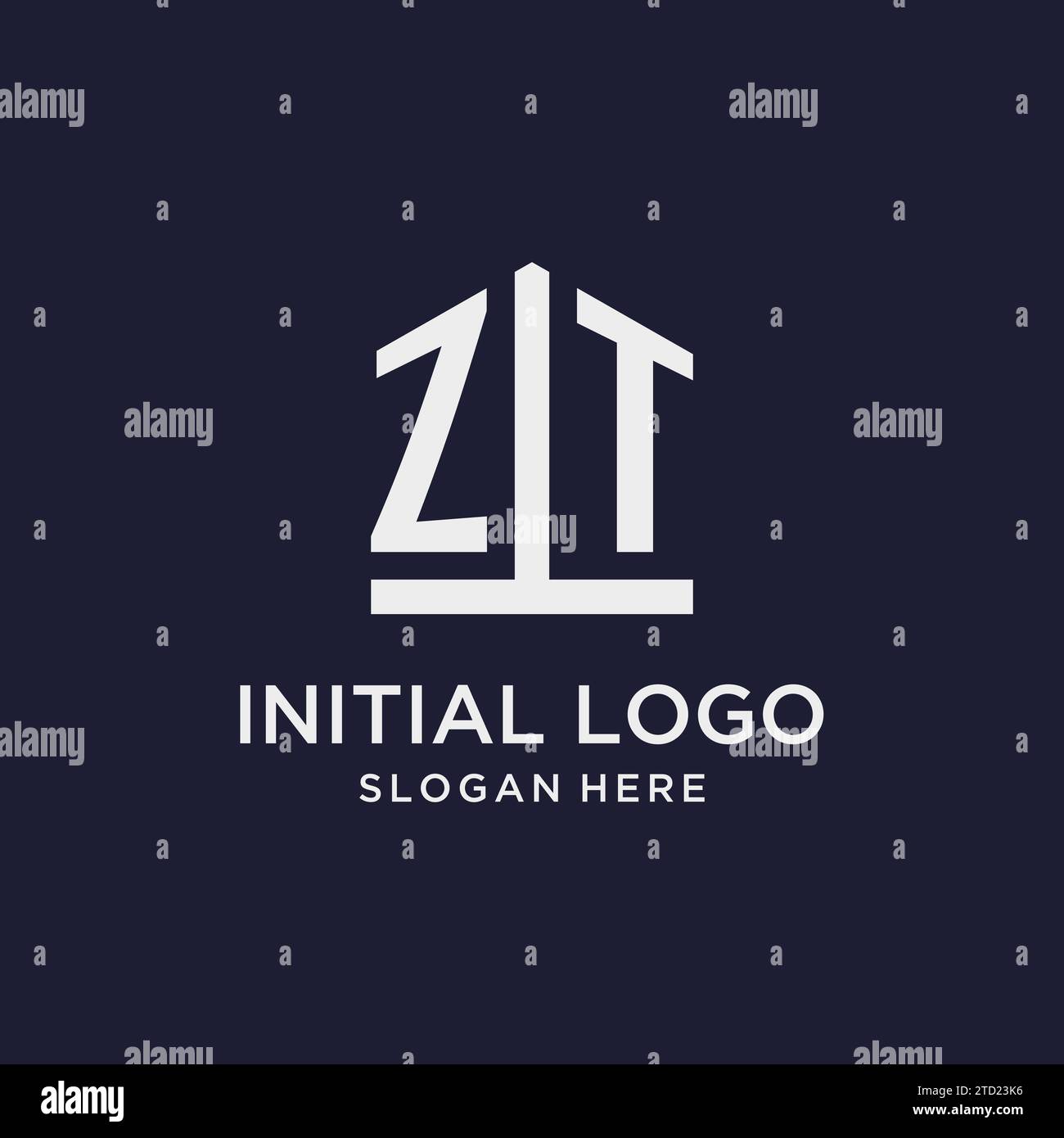 ZT initial monogram logo design with pentagon shape style design ideas Stock Vector Image & Art ...