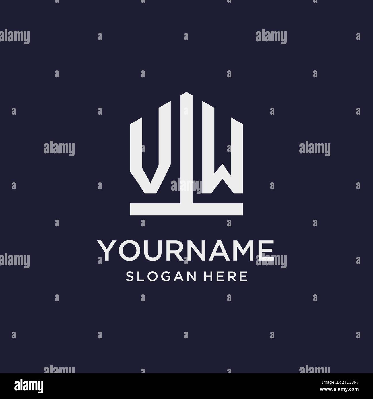 VW initial monogram logo design with pentagon shape style design ideas Stock Vector Image & Art ...