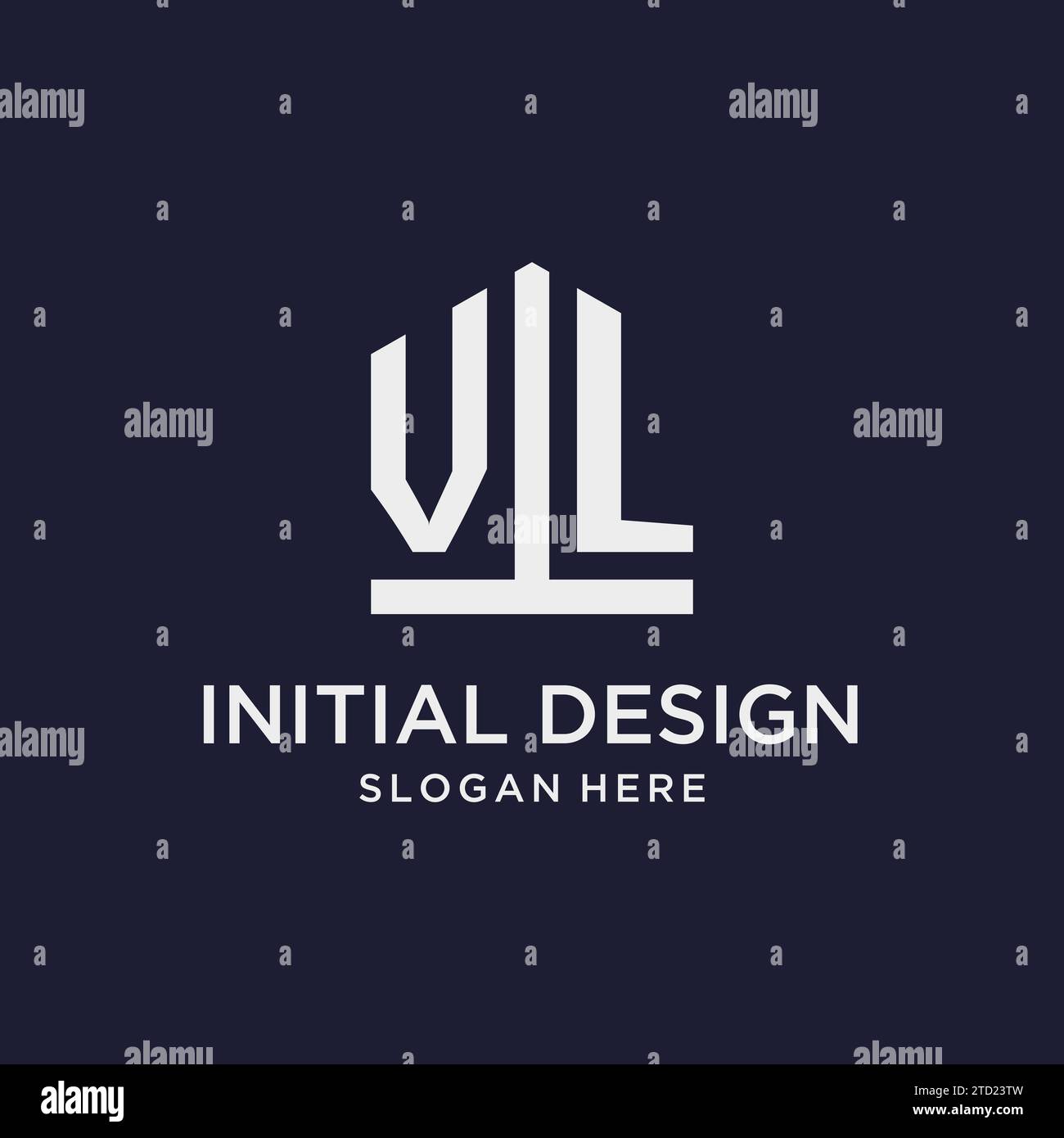 VL initial monogram logo design with pentagon shape style design ideas ...