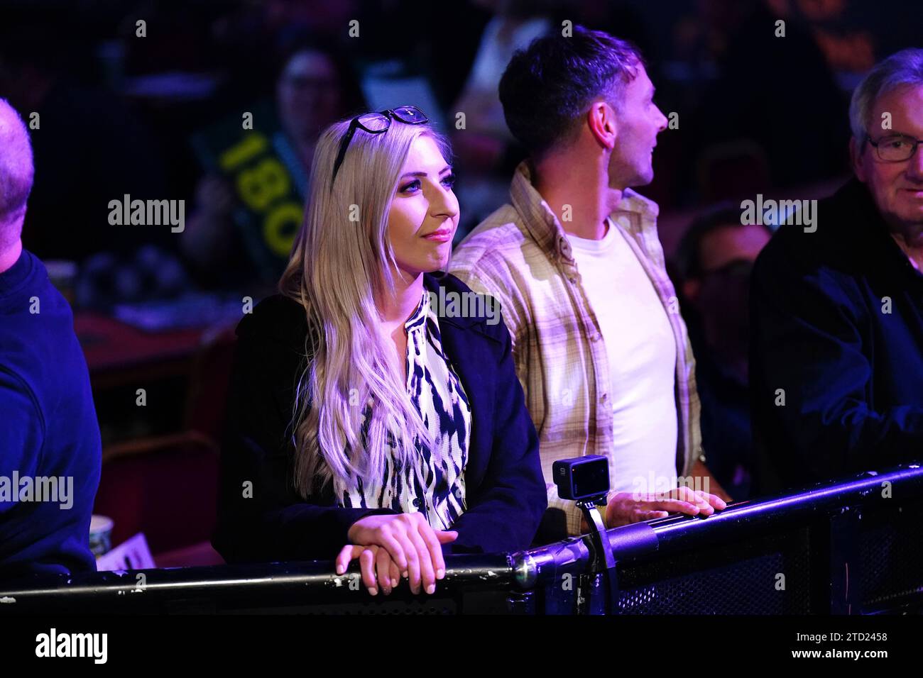 Fallon Sherrock is seen in the crowd before Cameron Menzies match ...