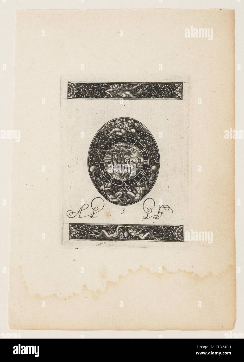 Oval Watch Plate with Diana and Endymion (?) startled, from a Series of ...