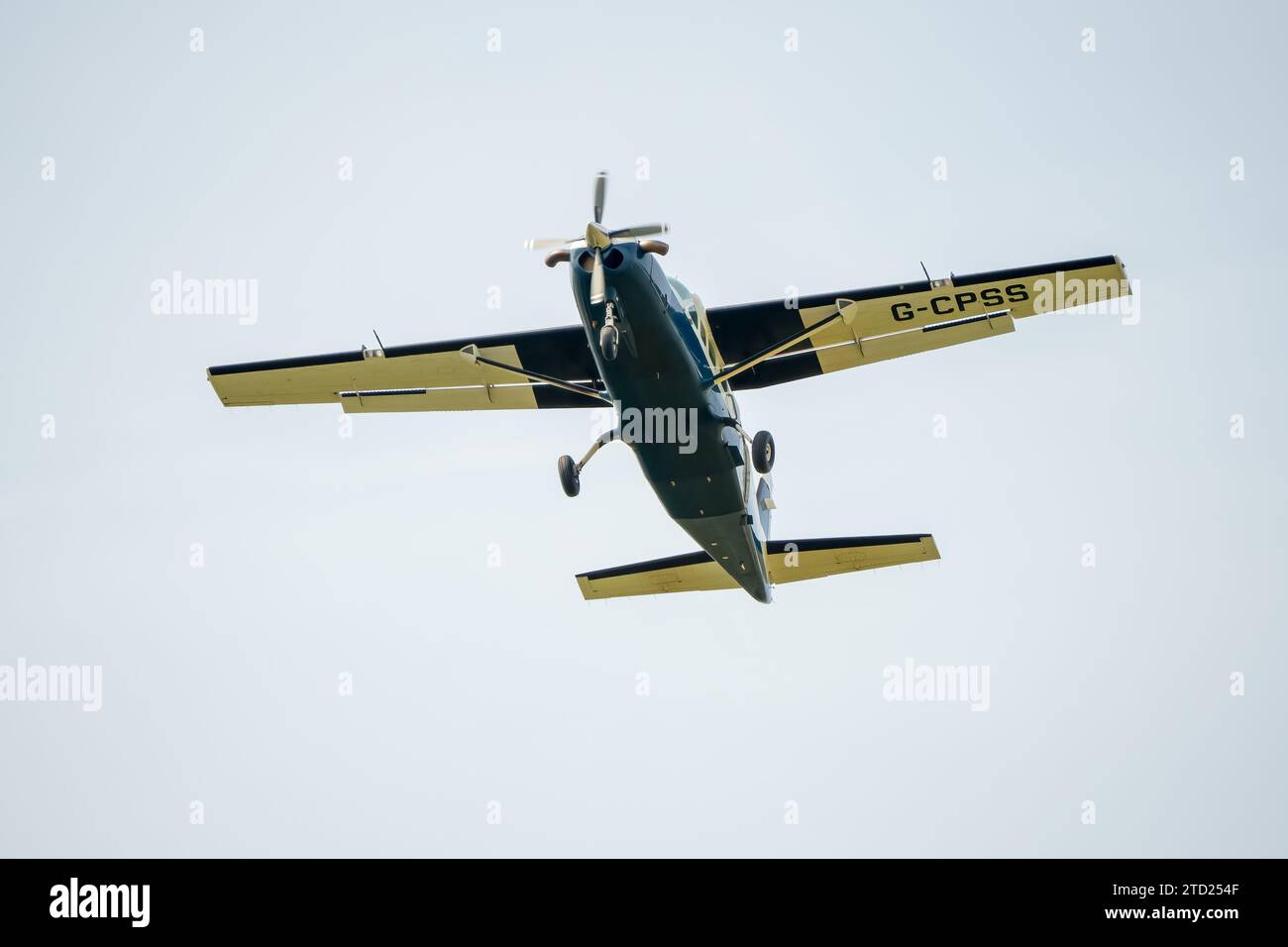 Cessna 208b Grand Caravan G-CPSS light aircraft ascending after take ...