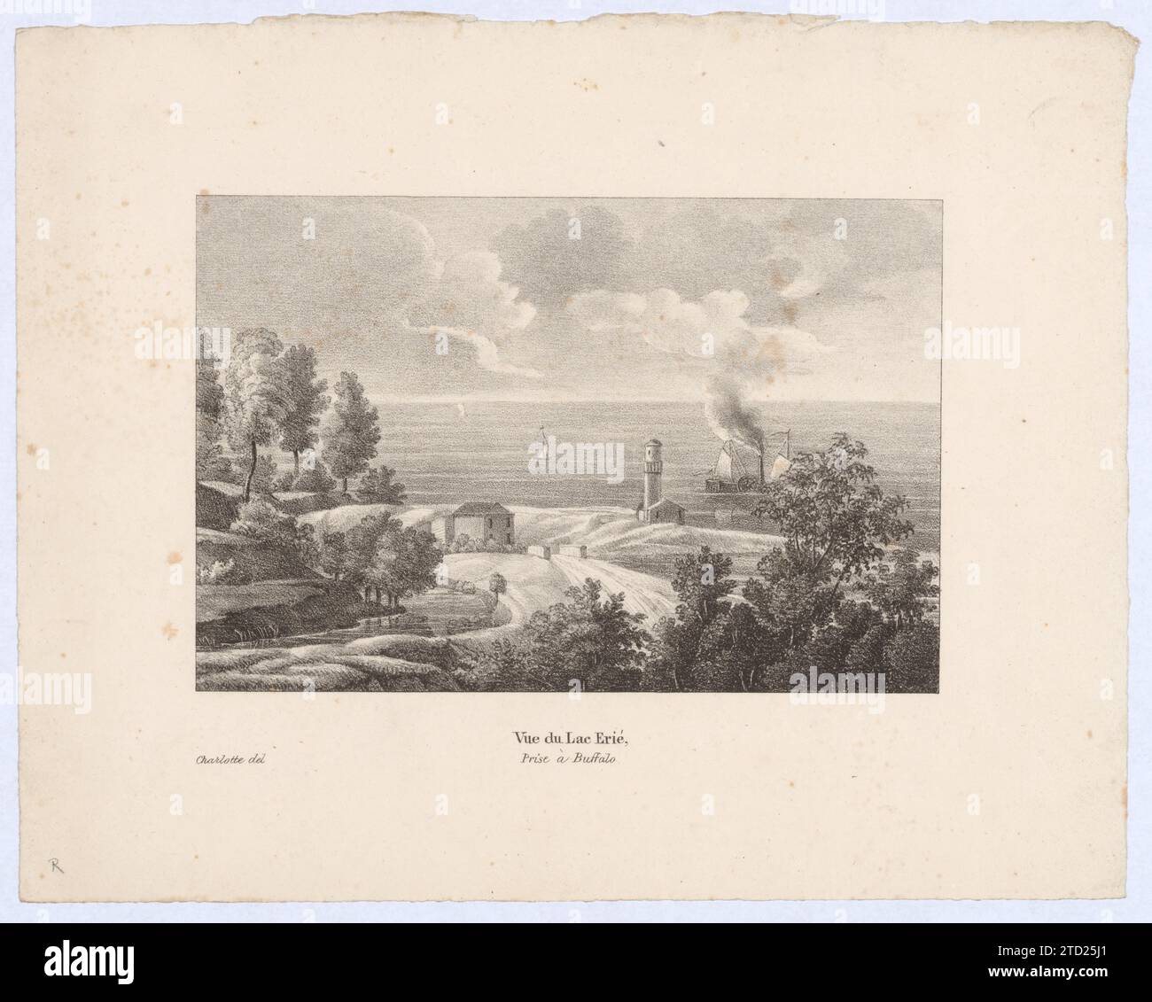 Vue du Lac Erie, Prise a Buffalo 1954 by Charlotte Bonaparte Stock ...