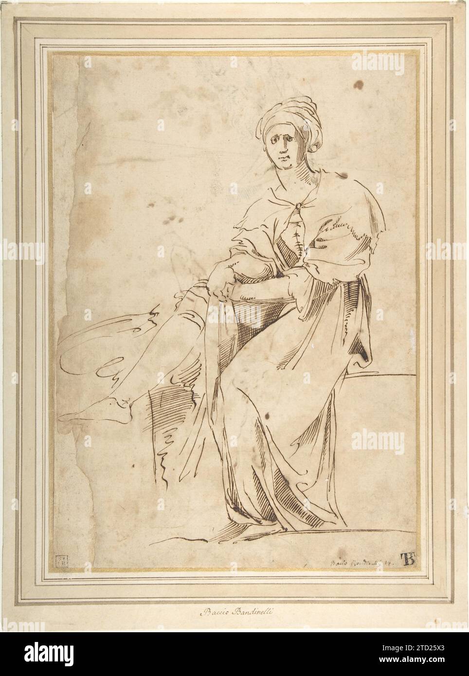 Seated Figure with Cloak and Turban 1978 by Baccio Bandinelli Stock ...