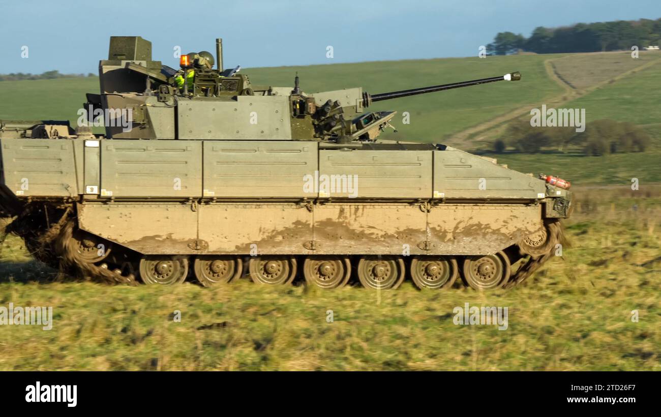 British army General Dynamics Ajax tank; (turreted, reconnaissance and ...
