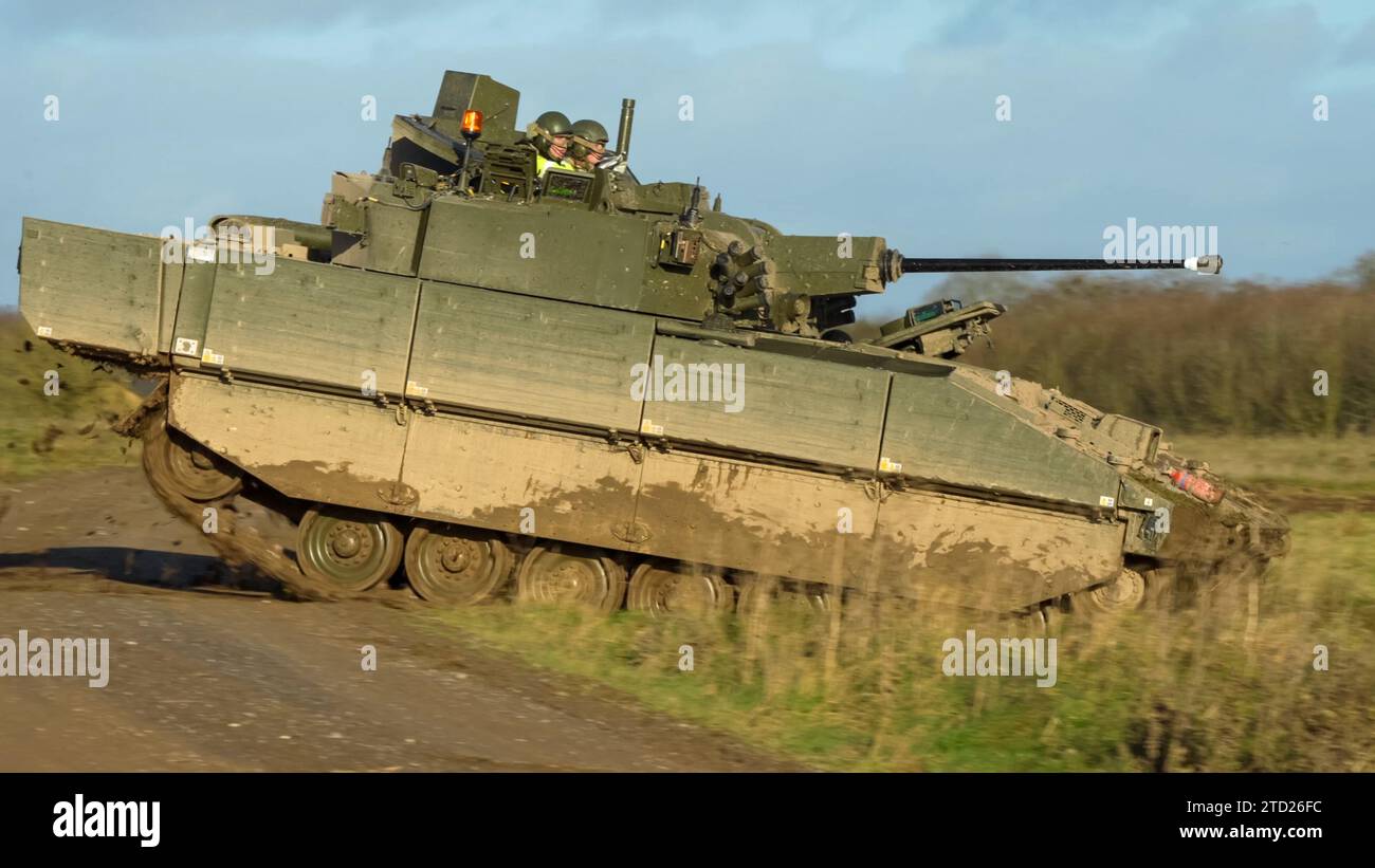 British army General Dynamics Ajax tank; (turreted, reconnaissance and ...