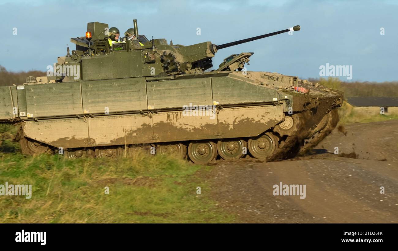 British army General Dynamics Ajax tank; (turreted, reconnaissance and ...