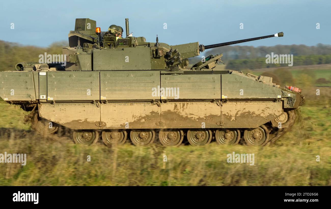 British army General Dynamics Ajax tank; (turreted, reconnaissance and ...