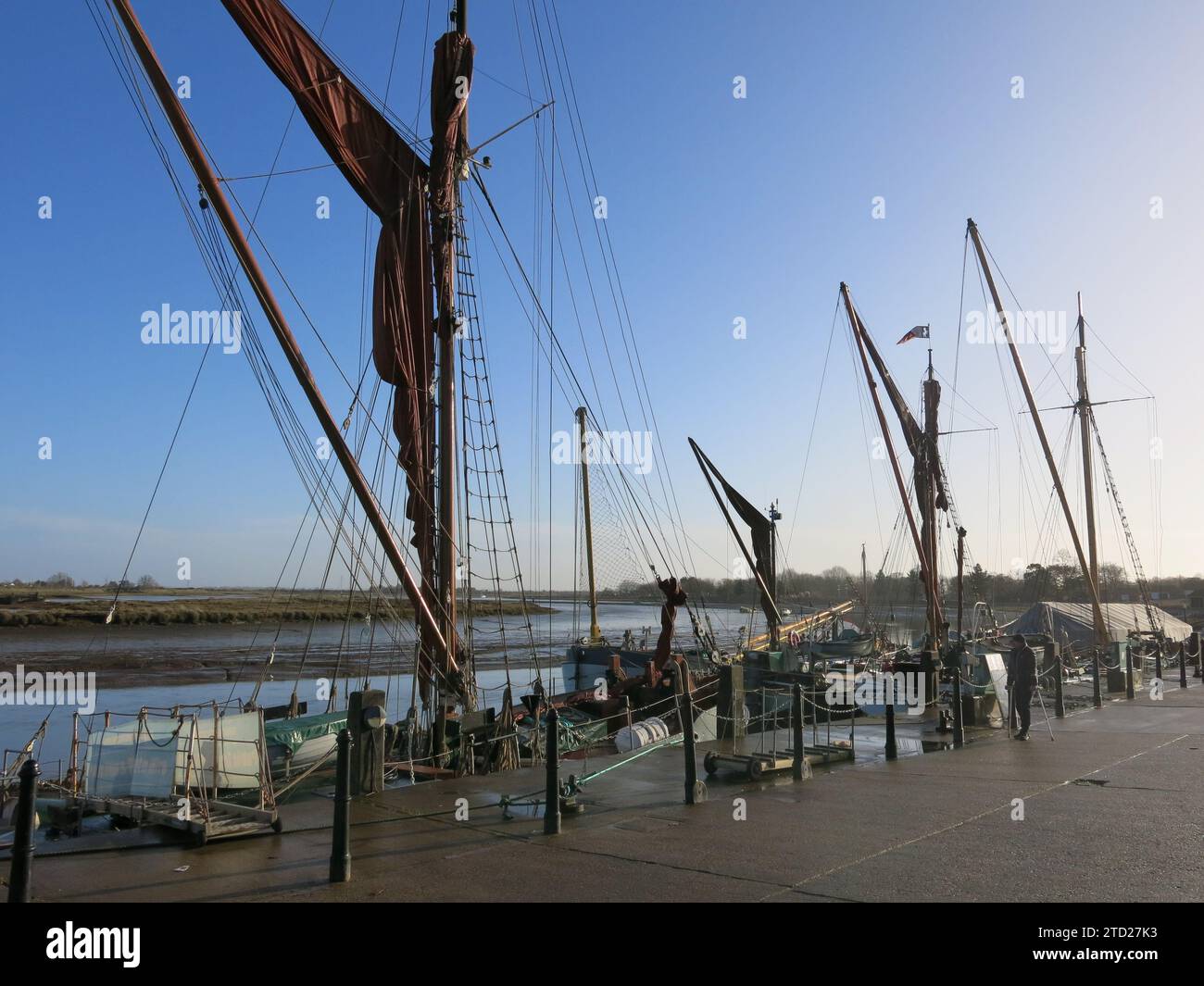 A winter's walk along the promenade at Hythe Quay in Maldon with the ...