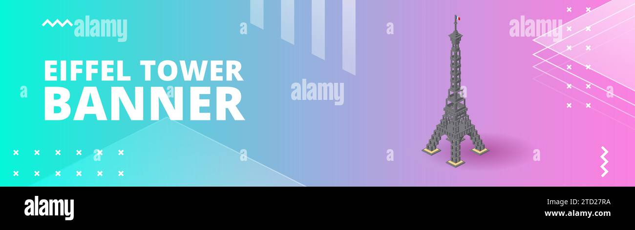 Banner with the Eiffel Tower for printing and design. Vector ...