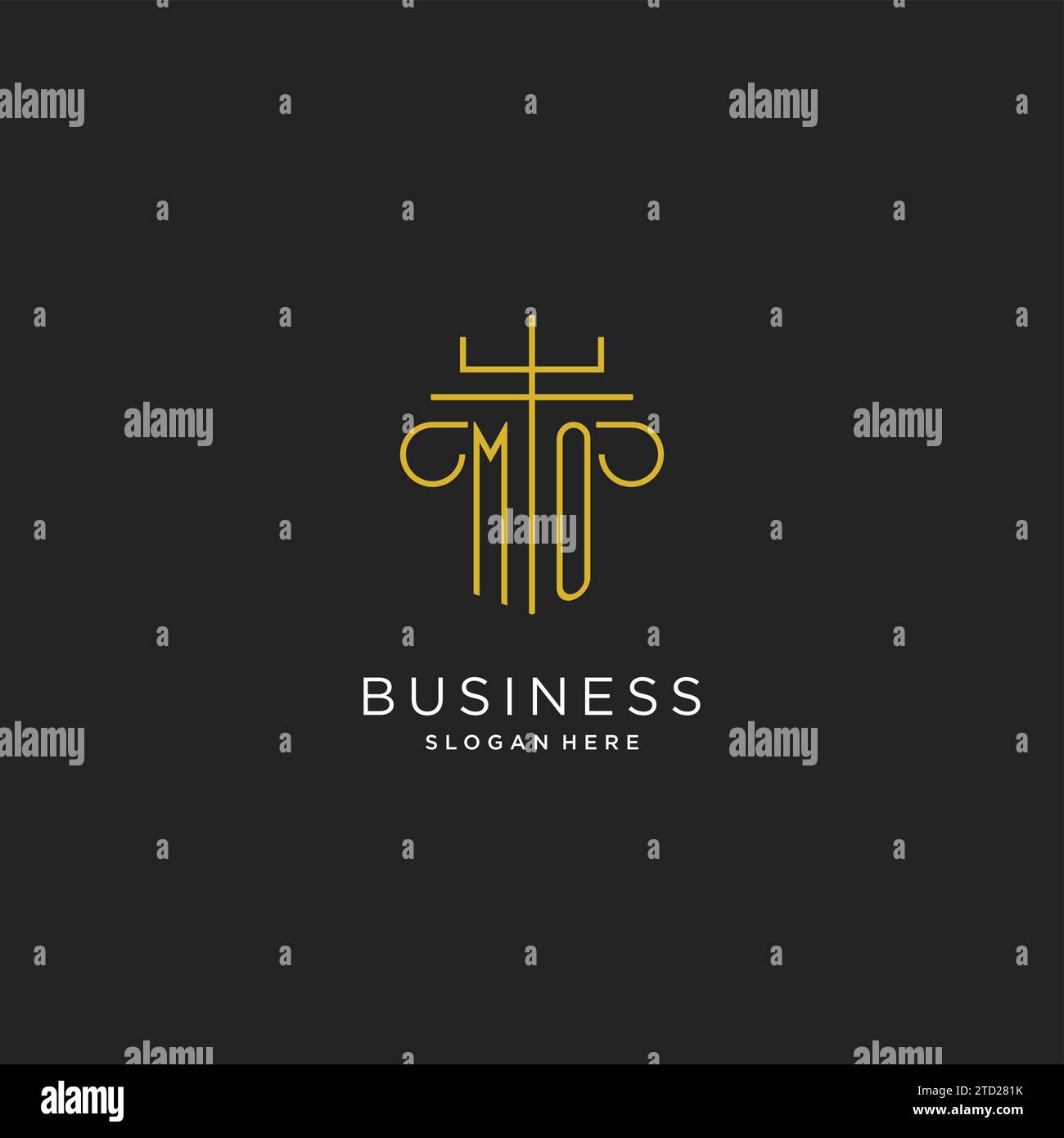 MO initial with monoline pillar logo style, luxury monogram logo design ...