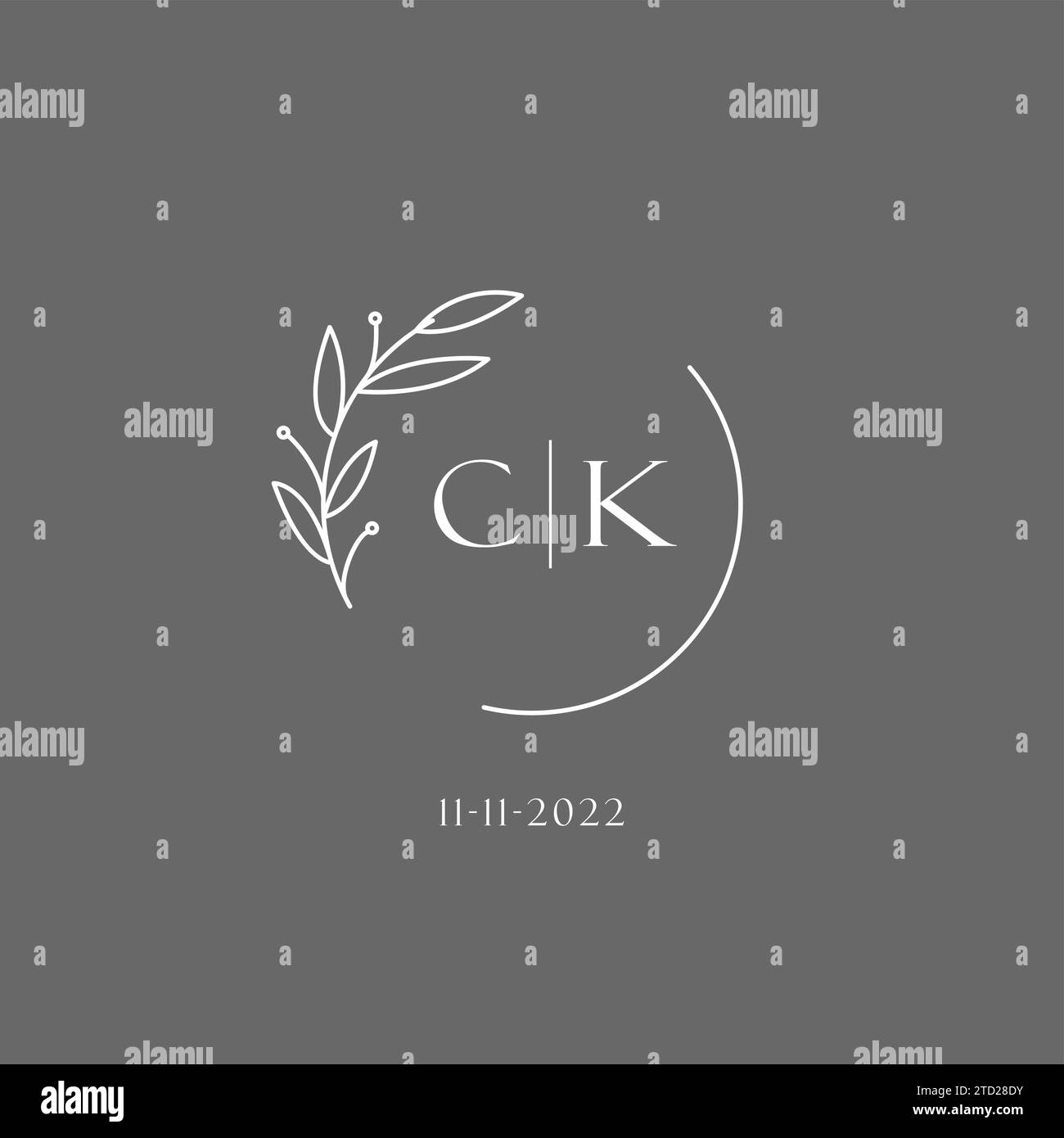Letter CK wedding monogram logo design ideas vector graphic Stock ...