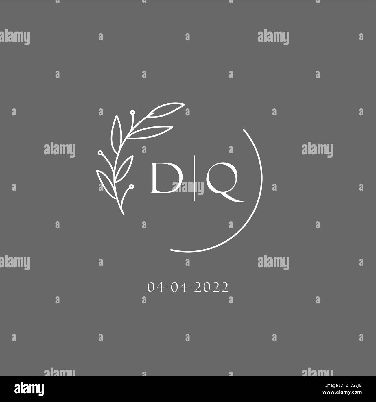 Letter DQ wedding monogram logo design ideas vector graphic Stock ...