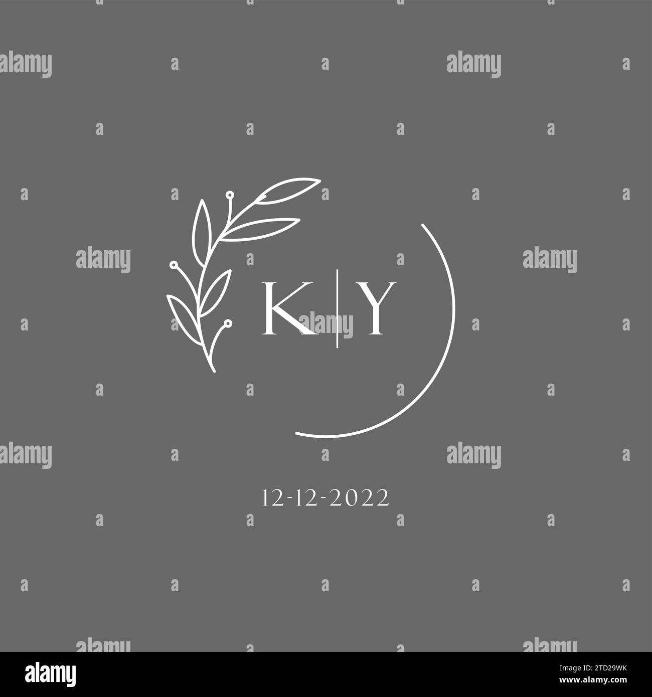 Letter KY wedding monogram logo design ideas vector graphic Stock ...