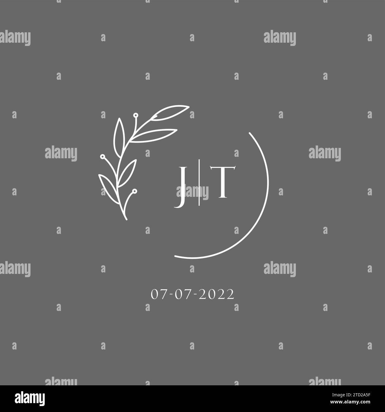 Letter JT wedding monogram logo design ideas vector graphic Stock Vector Image & Art - Alamy