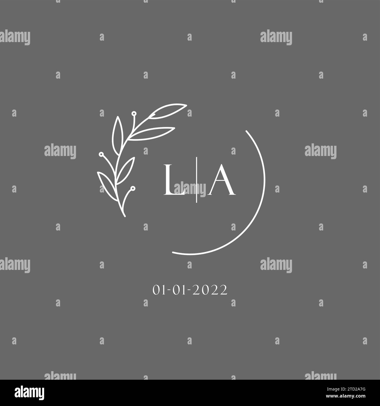 Letter LA wedding monogram logo design ideas vector graphic Stock ...