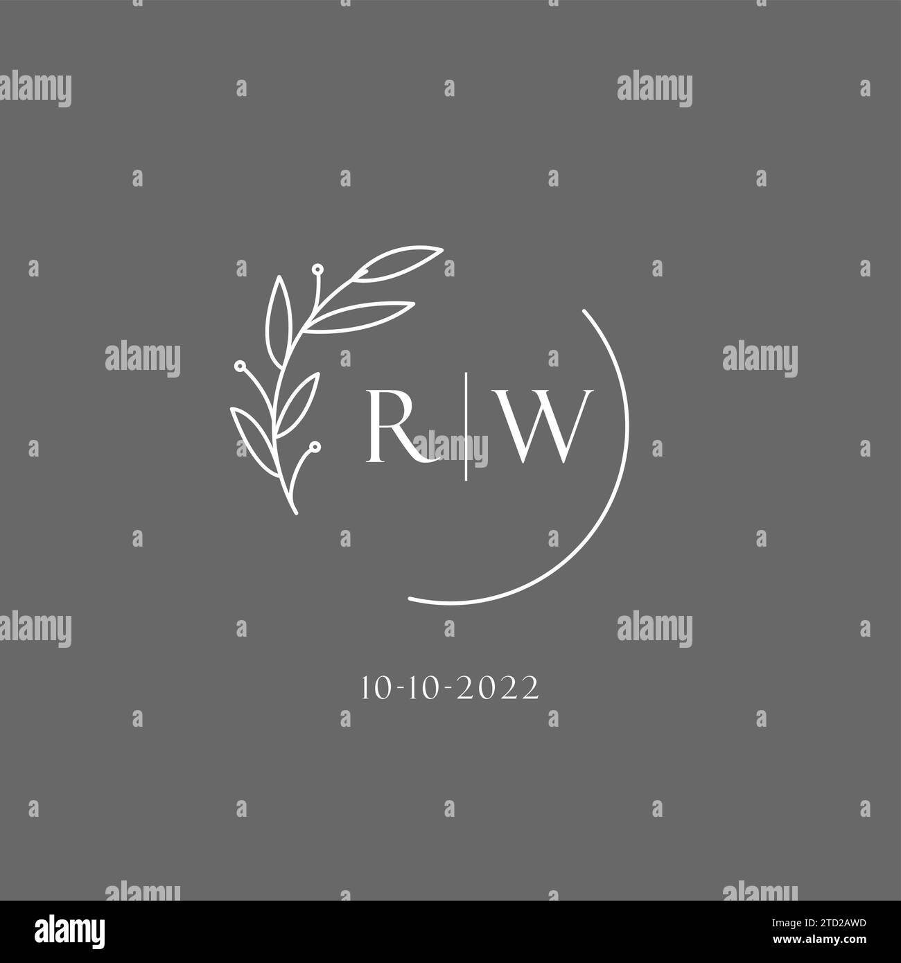 Letter RW wedding monogram logo design ideas vector graphic Stock ...
