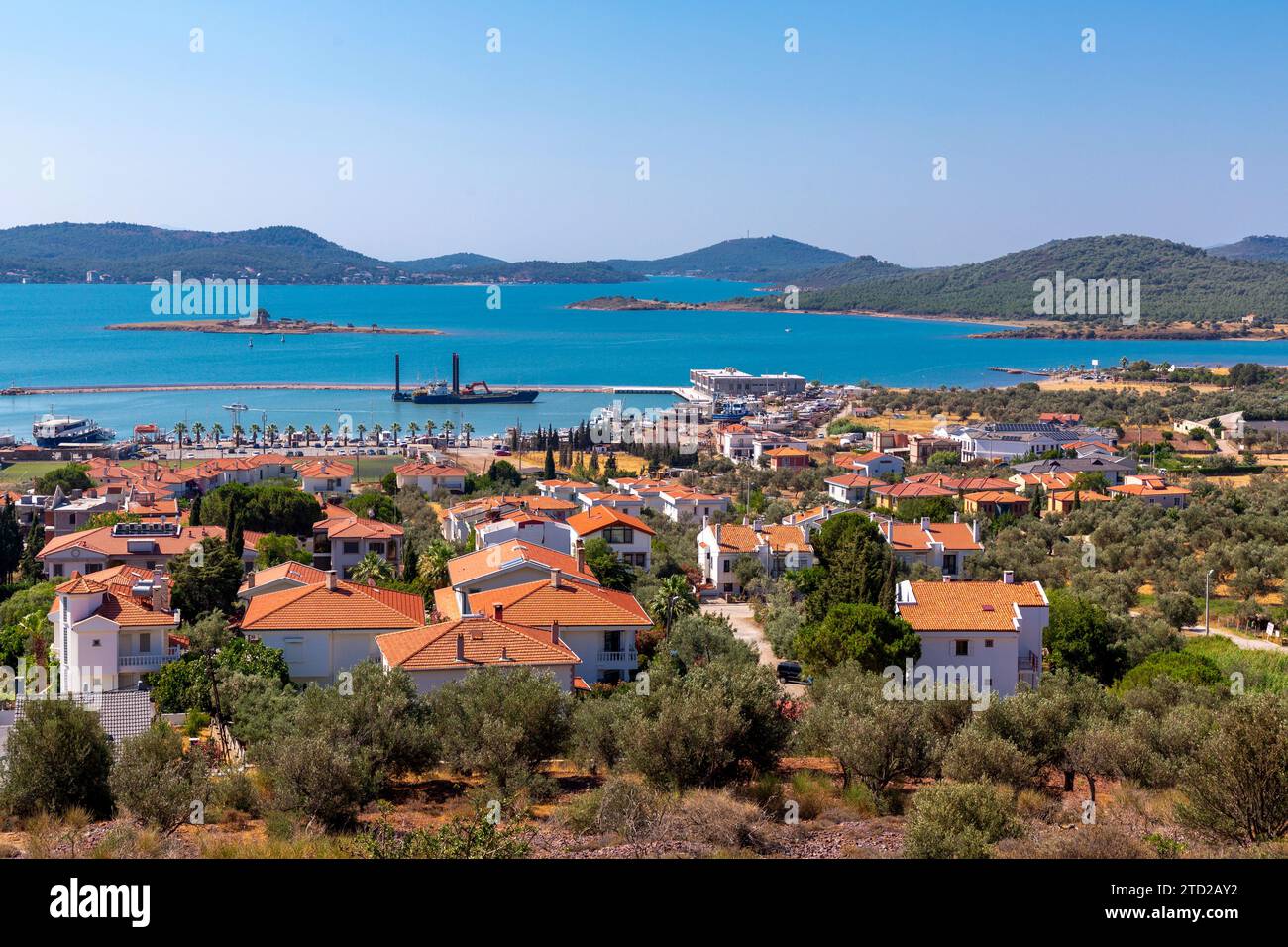 Cunda, Balikesir, Turkiye - JUL 7, 2022: Panoramic view of Cunda Island ...