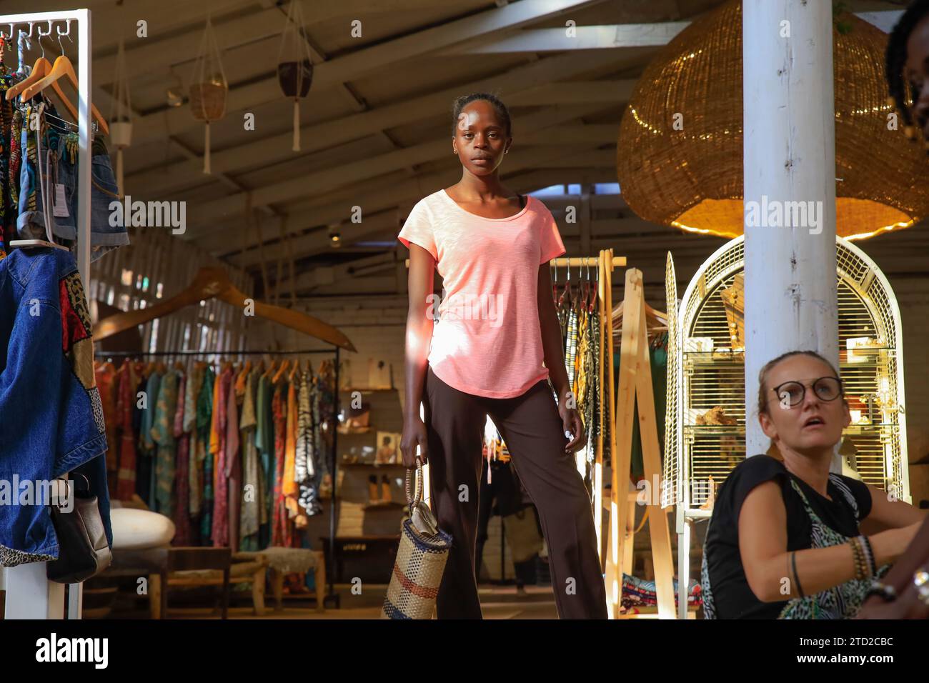 A portrait of 22-Year-Old model Catherine Atieno performing the runway ...