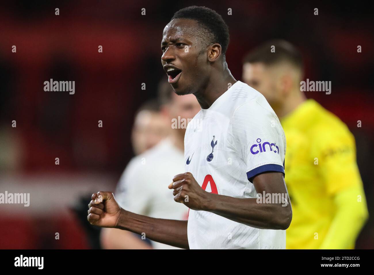 Pape Matar Sarr #29 of Tottenham Hotspur celebrates the 0-2 win during ...