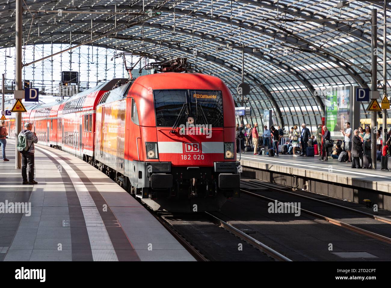 A picture of a Deutsche Bahn AG train at the Berlin Central Station ...
