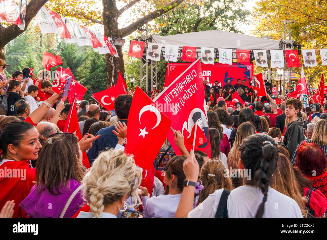 Ankara, Turkey - October 29, 2023: People gather to celebrate the ...