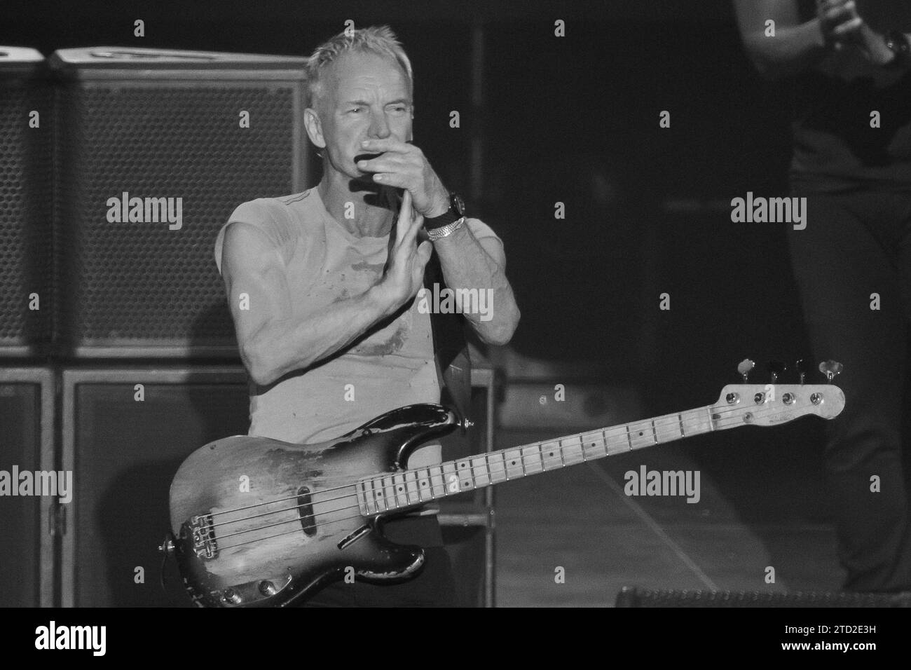 (Editorial use only) Singer Sting performing during Navidades Starlite ...