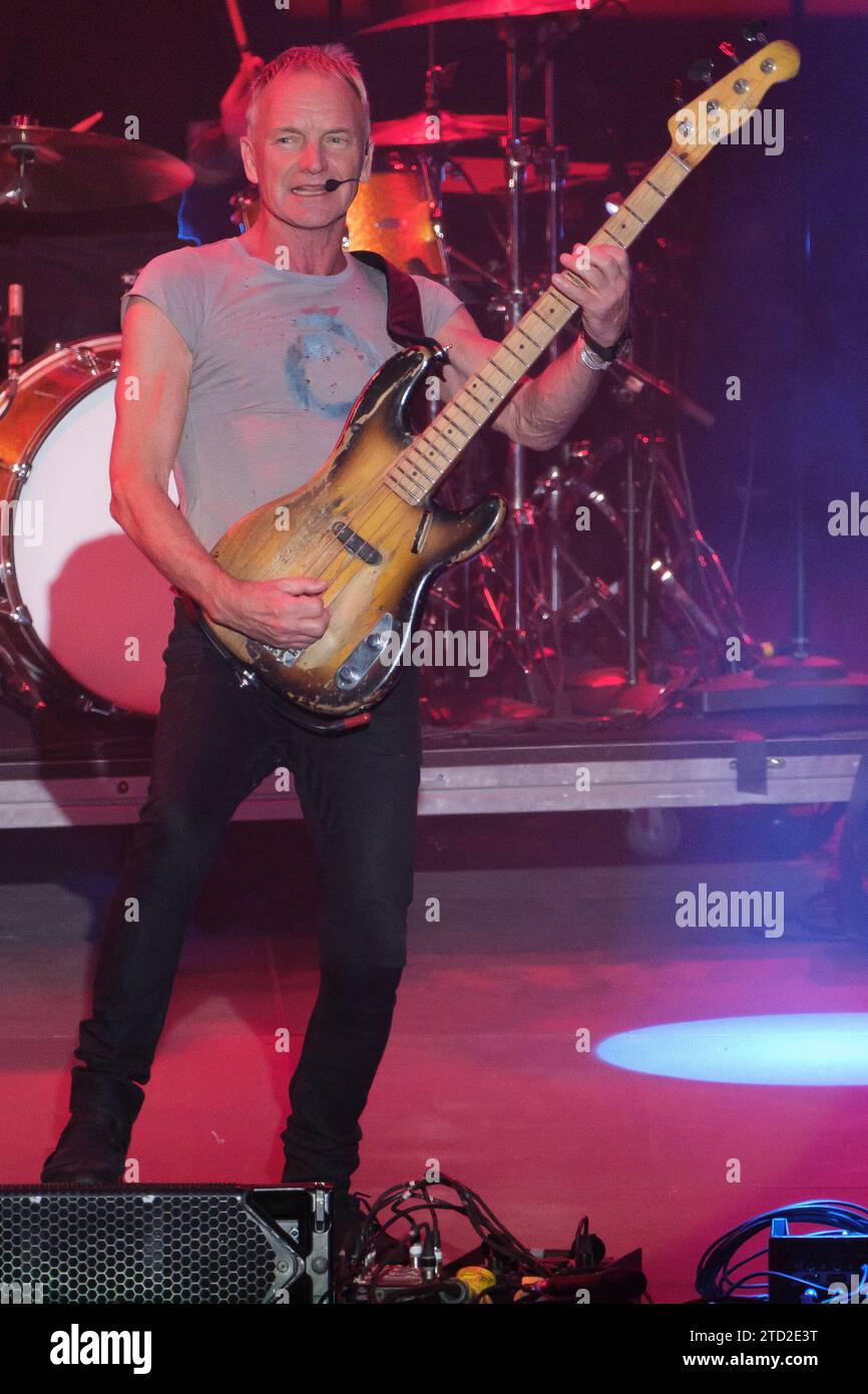 (Editorial use only) Singer Sting performing during Navidades Starlite ...