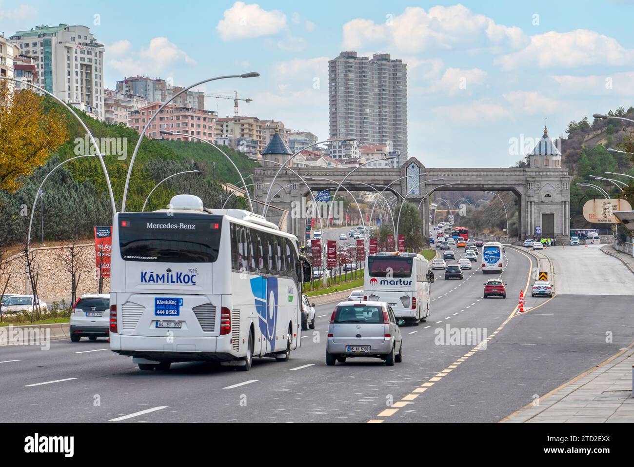 Ankara, Turkey - December 02, 2023: Traffic on Mevlana Boulevard and ...