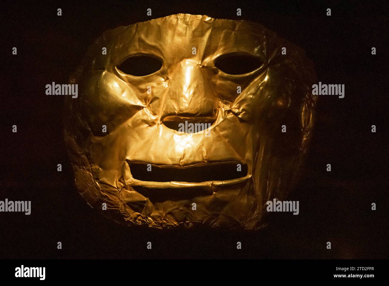 Mask of gold, Museo de Oro, Bogota, Columbia Stock Photo - Alamy