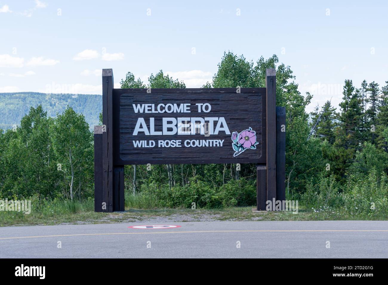 The Welcome to Alberta sign is seen in Alberta, Canada Stock Photo - Alamy