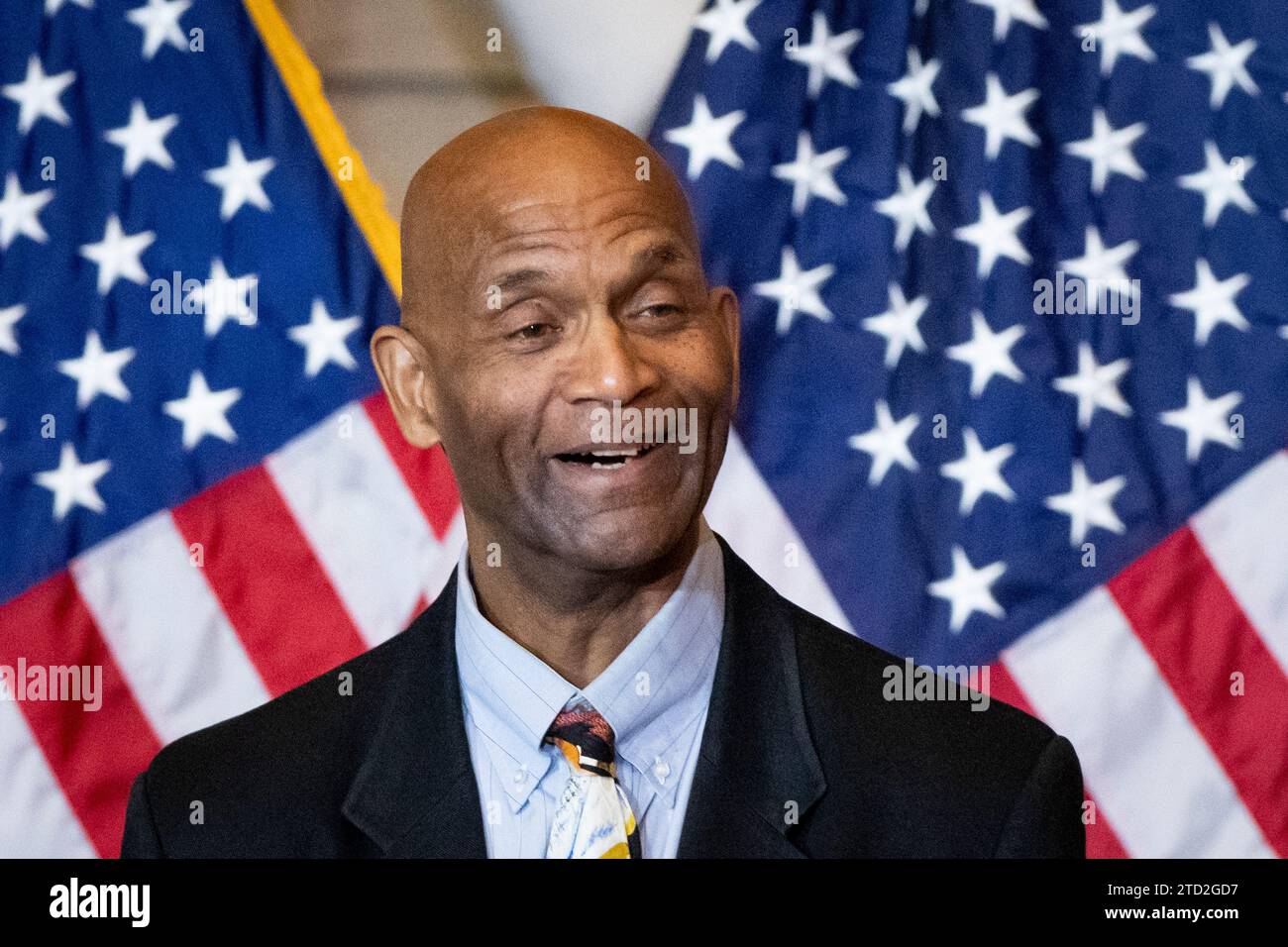 Larry Doby, Jr., talks about his dad Larry Doby, during a Congressional ...
