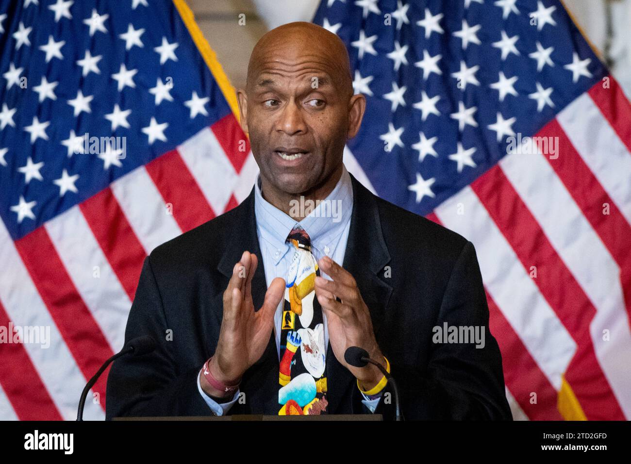 Larry Doby, Jr., talks about his dad Larry Doby, during a Congressional ...