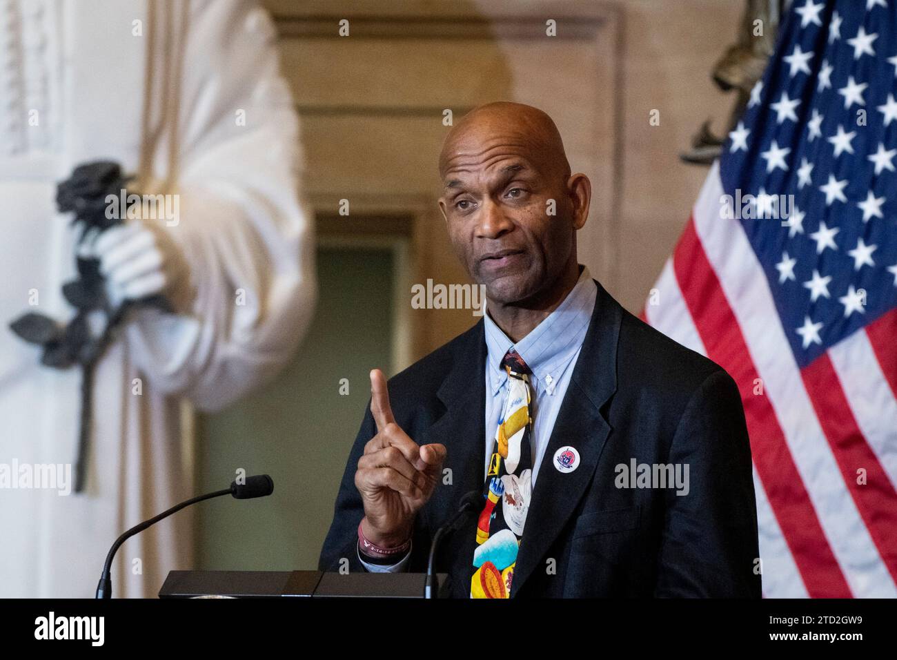 Larry Doby, Jr., talks about his dad Larry Doby, during a Congressional ...