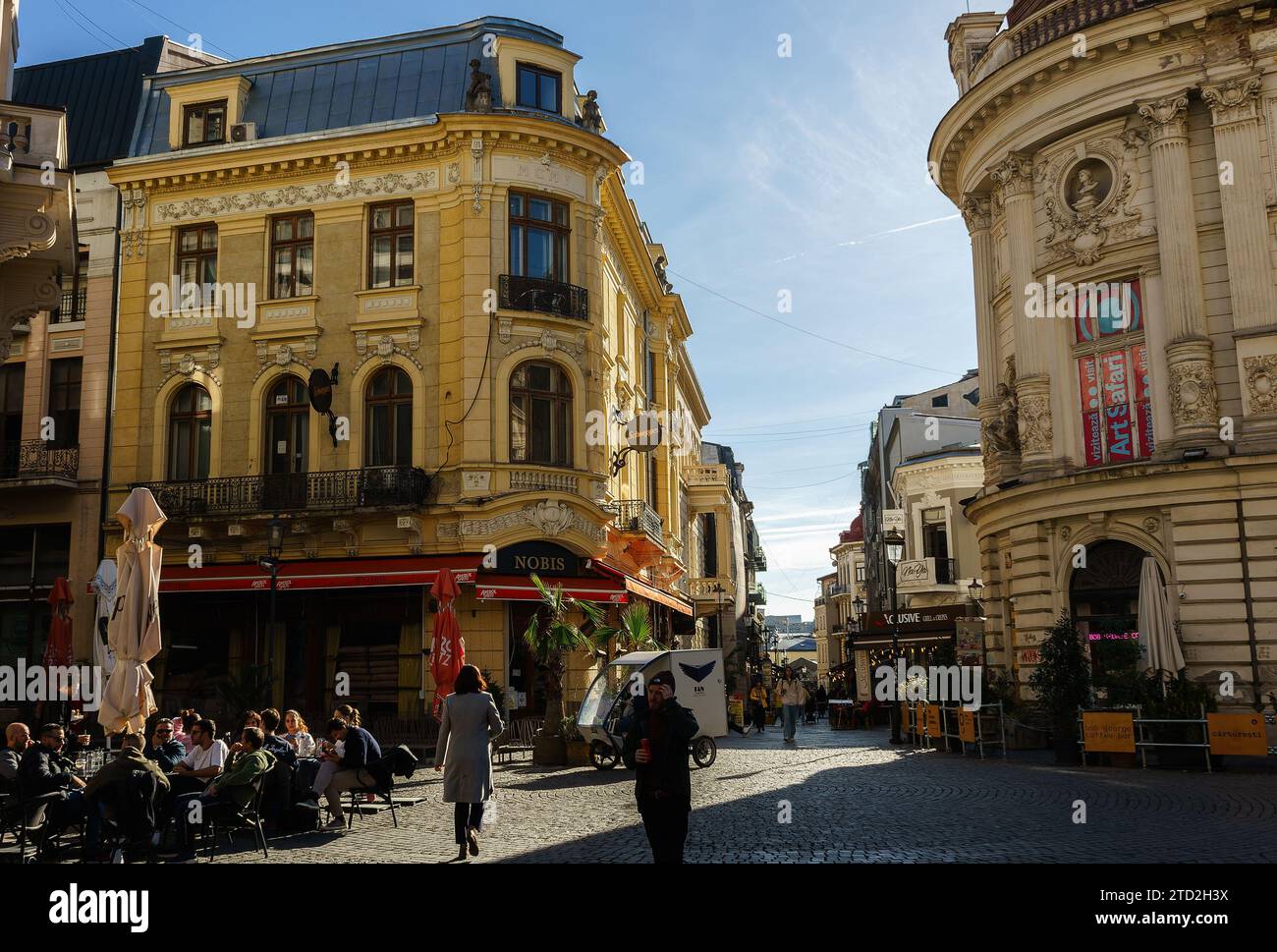 Bucharest, Romania - November 14, 2023: Old-style streets with houses ...