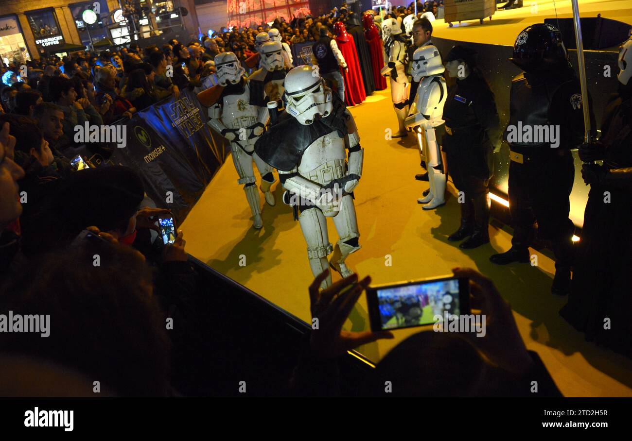 Madrid, 12/16/2015. Preview of the movie of Star Wars Episode VII "The ...