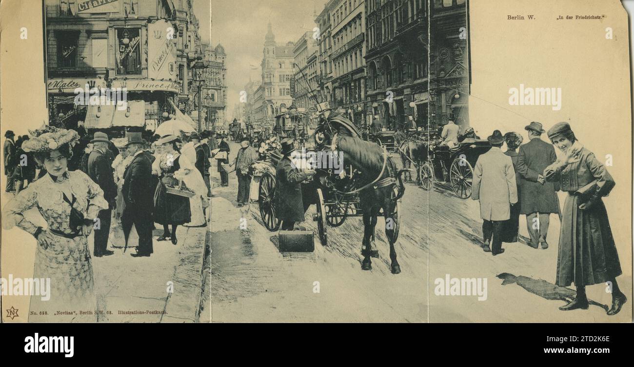 Berlin (Germany), 1905 (ca.). View of Friedrichstrasse. Credit: Album ...