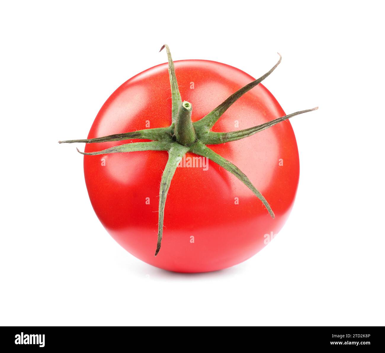 One red ripe tomato isolated on white Stock Photo - Alamy