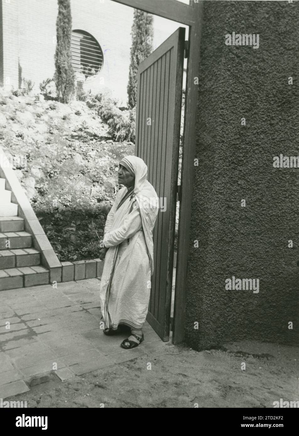 Madrid, 07/31/1986. Mother Teresa of Calcutta, Nobel Peace Prize winner ...