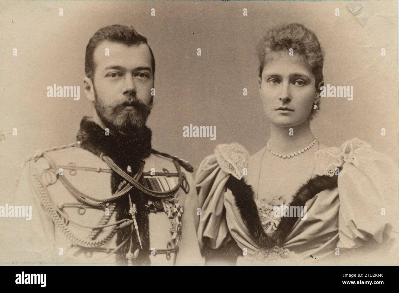 1894. Tsar Nicholas II and his wife Alexandra (Alice of Hesse Dasmtalf ...