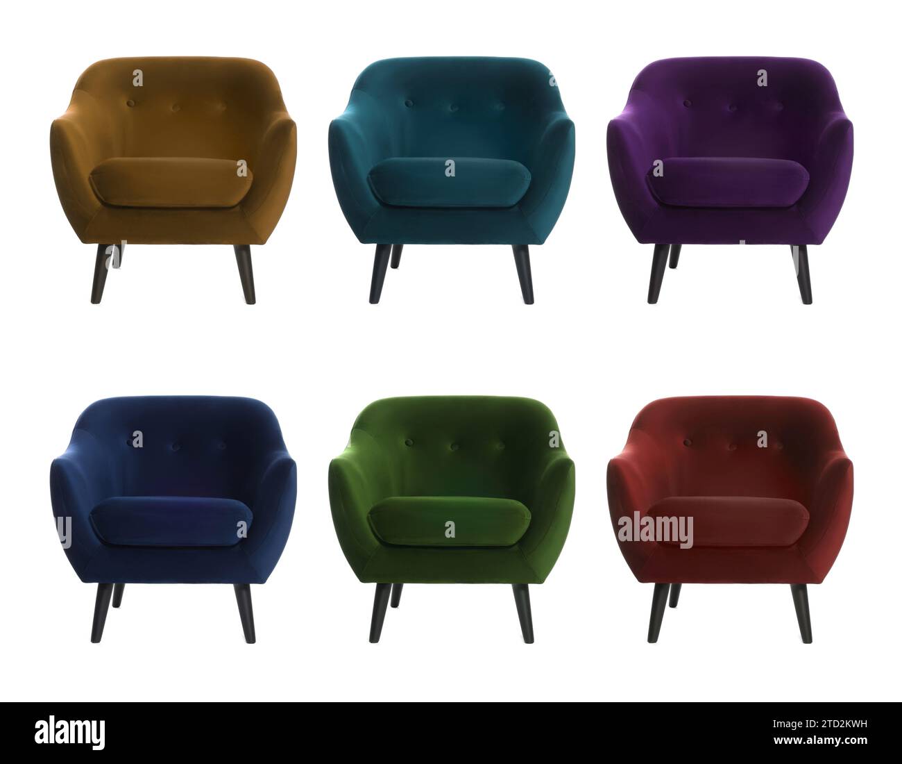 Different colorful armchairs isolated on white, set Stock Photo - Alamy