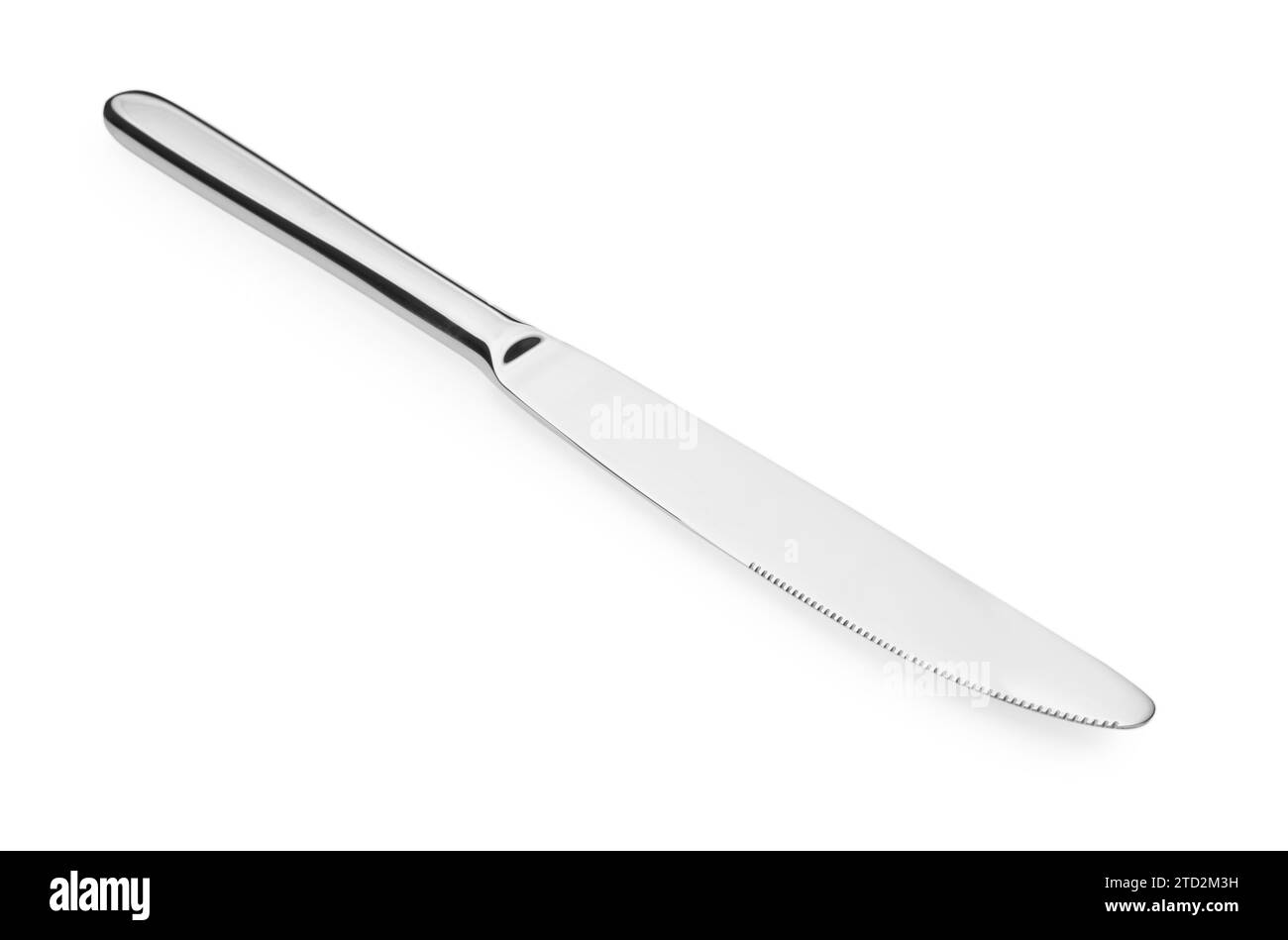 One shiny silver knife isolated on white Stock Photo - Alamy