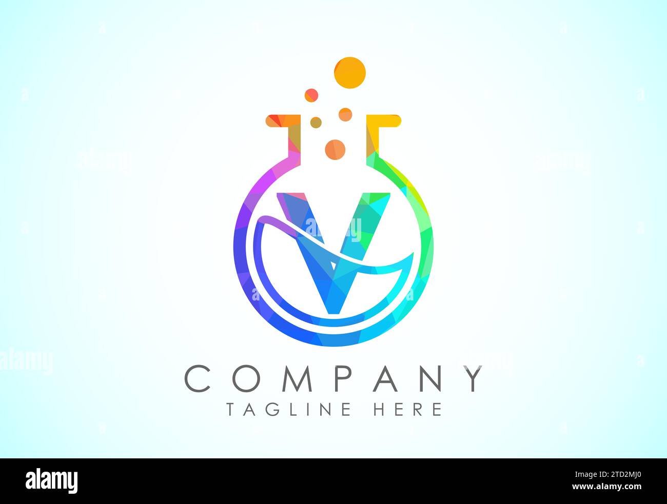 English alphabet with science lab emblem. Low poly style lab science ...