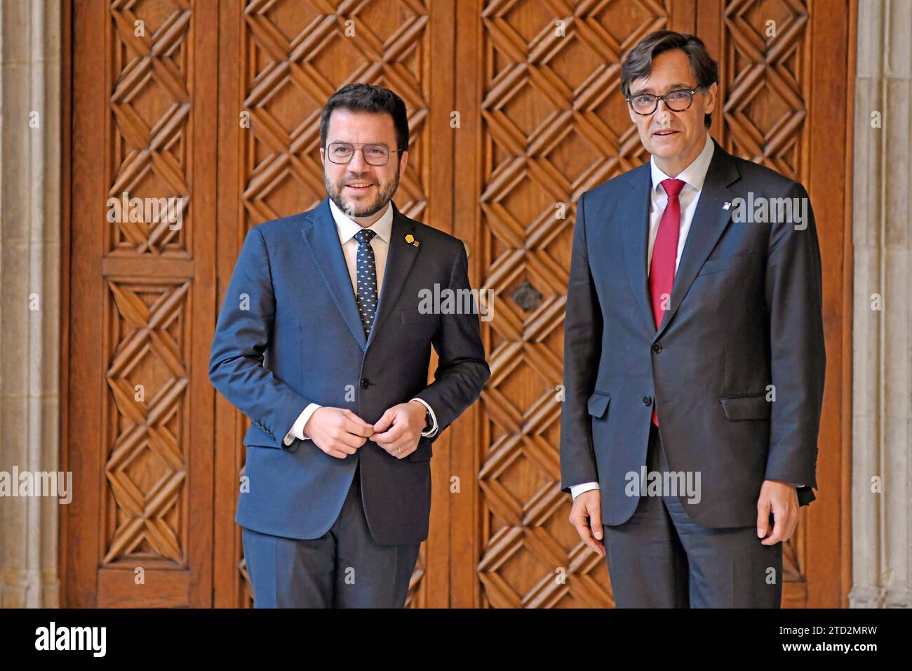 Barcelona, 02/01/2023. Signing between President Pere Aragonés and ...