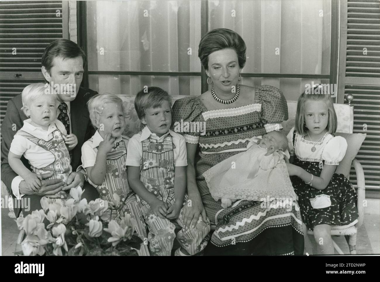October 1974. Infanta Pilar de Borbón and her husband Luis Gómez Acebo ...