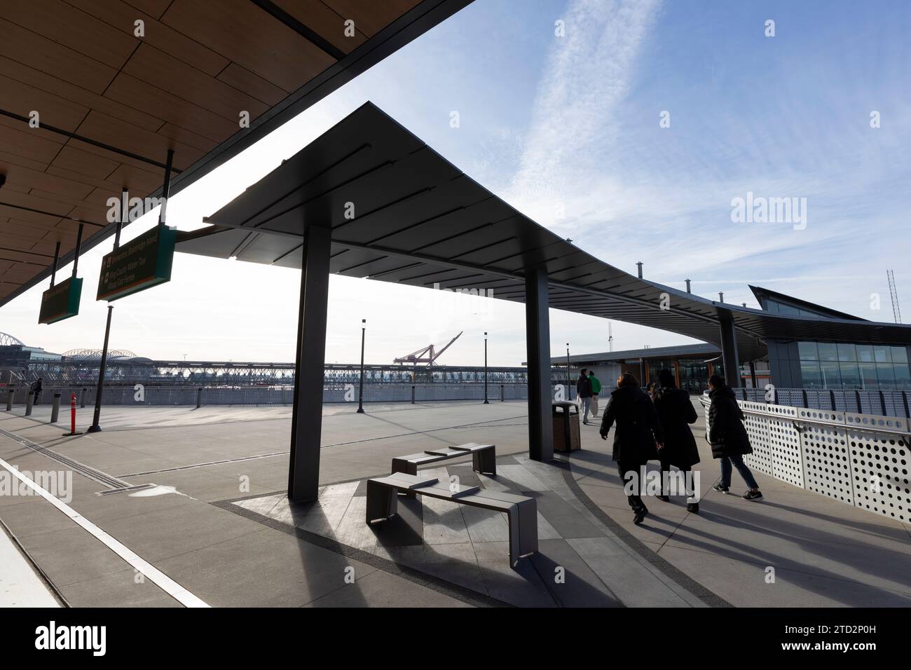 Passengers at the new Seattle Ferry Terminal on Elliott Bay on Friday ...