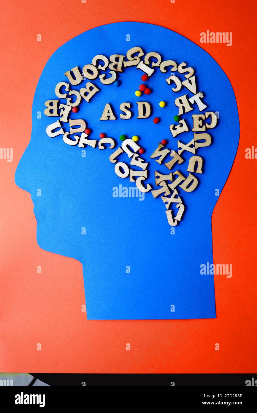 Diagram representing the human brain and ASD Stock Photo - Alamy