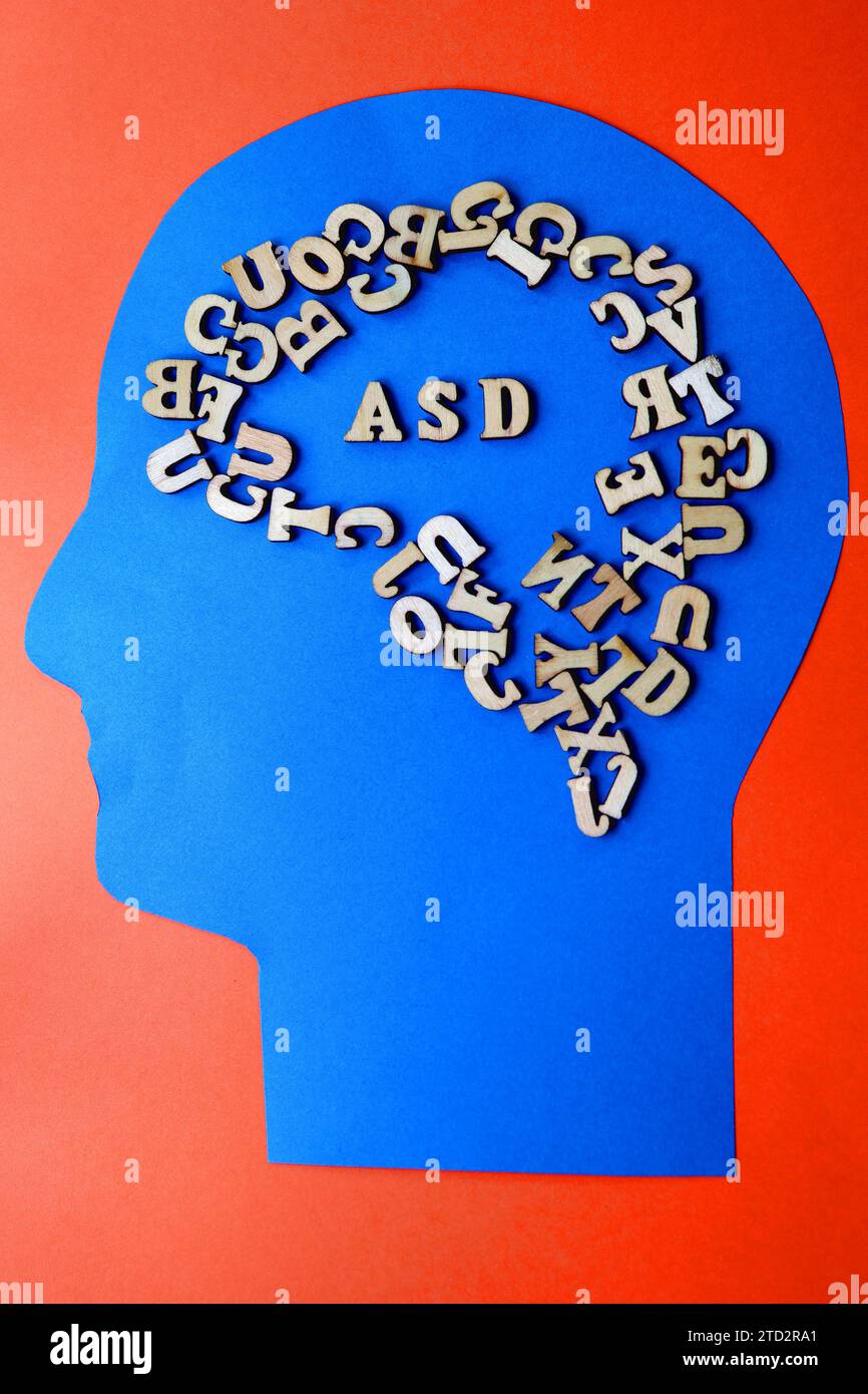Diagram representing the human brain and ASD Stock Photo - Alamy